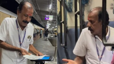 Tamil Nadu Artist Surprises Ticket Checker With Portrait, His Reaction ...