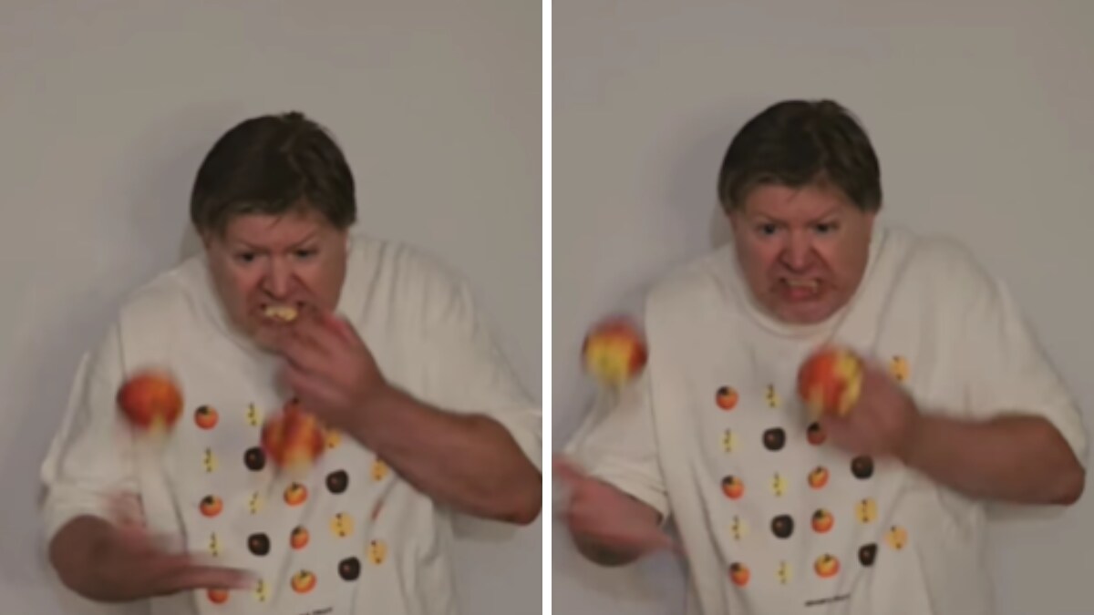 Watch: Man Eats Apples While Juggling Them, Internet Is Impressed - News18