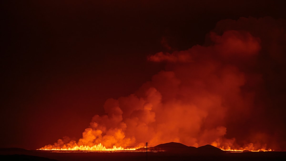 Volcano Erupts In Southwestern Iceland Again, Spewing Red Lava Through ...