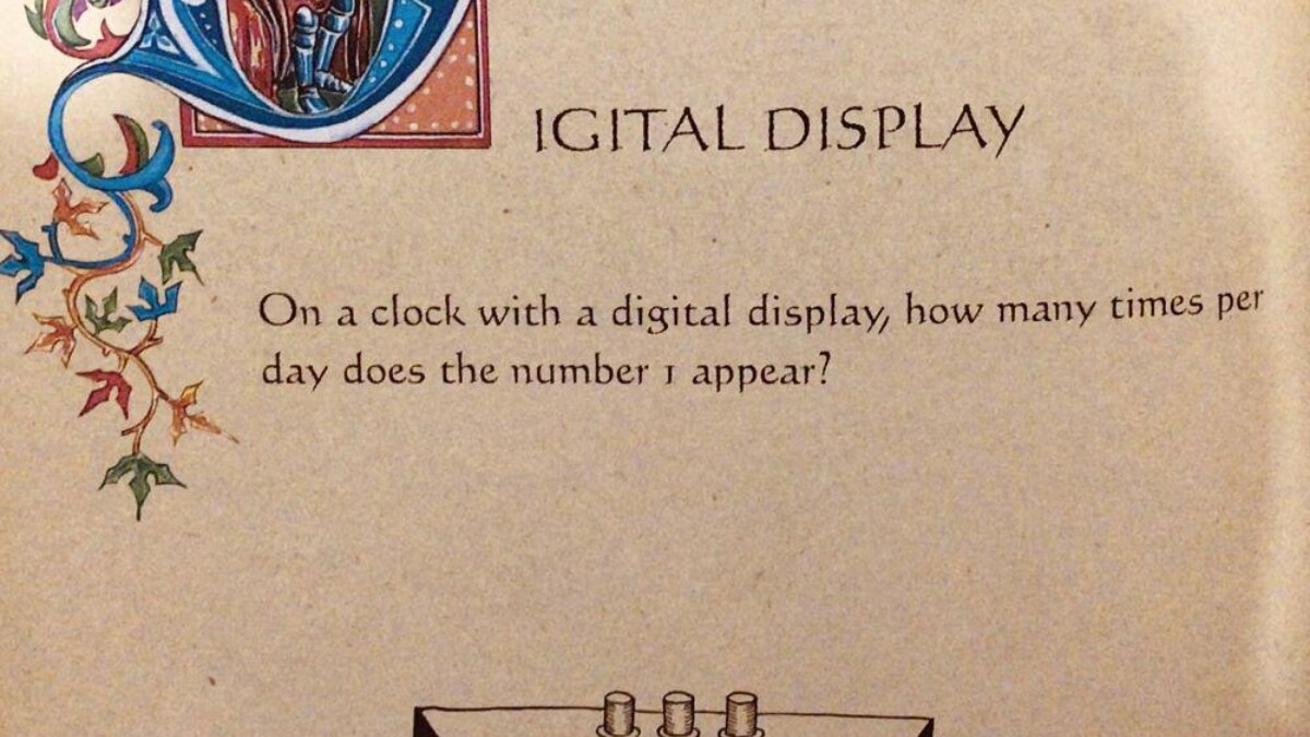 Brain Teaser: How Often Does the Number 1 Show Up on a Digital Clock ...