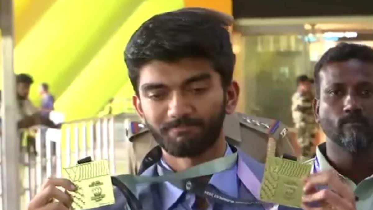 Watch: D Gukesh Flaunts His Chess Olympiad Gold Medals After Arriving ...