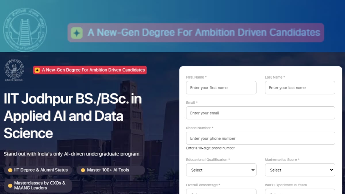 IIT Jodhpur Launches BSc Degree in Applied AI & Data Science, Check ...