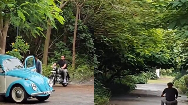 WATCH: MS Dhoni Sports Long Haired Look; Spotted Riding Bike in Stylish ...