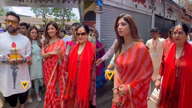 Shilpa Shetty and Raj Kundra Walk To Lalbaugcha Raja Barefoot, Offers ...
