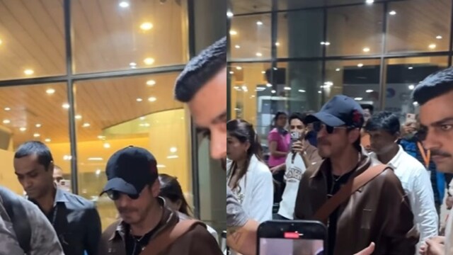 Shah Rukh Khan Looks Handsome In Brown Leather Jacket, Gets Papped At ...