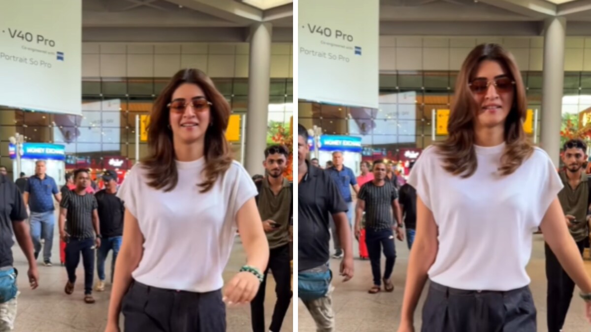 Kriti Sanon Makes Stylish Entry At Mumbai Airport, Poses An Interesting ...