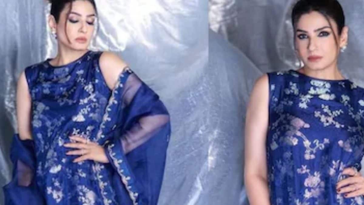 Raveena Tandon Proves She’s The OG Queen In Traditional Blue Ensemble ...