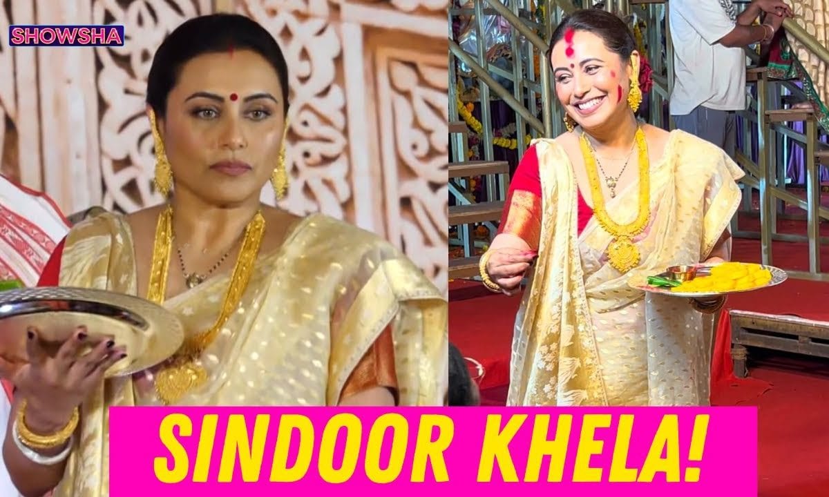 Rani Mukerji Performs Sindoor Khela, Dazzles In Traditional Bengali Saree | WATCH - News18