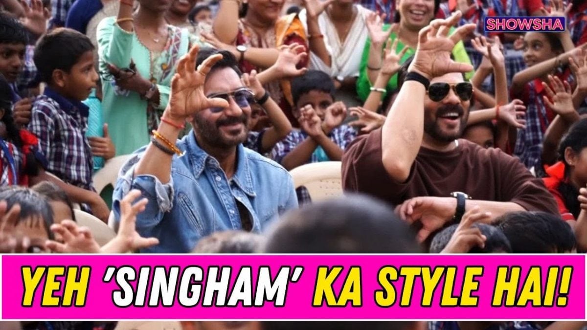Ajay Devgn & Rohit Shetty Show Kids How To Do The Iconic 'Singham' Pose ...