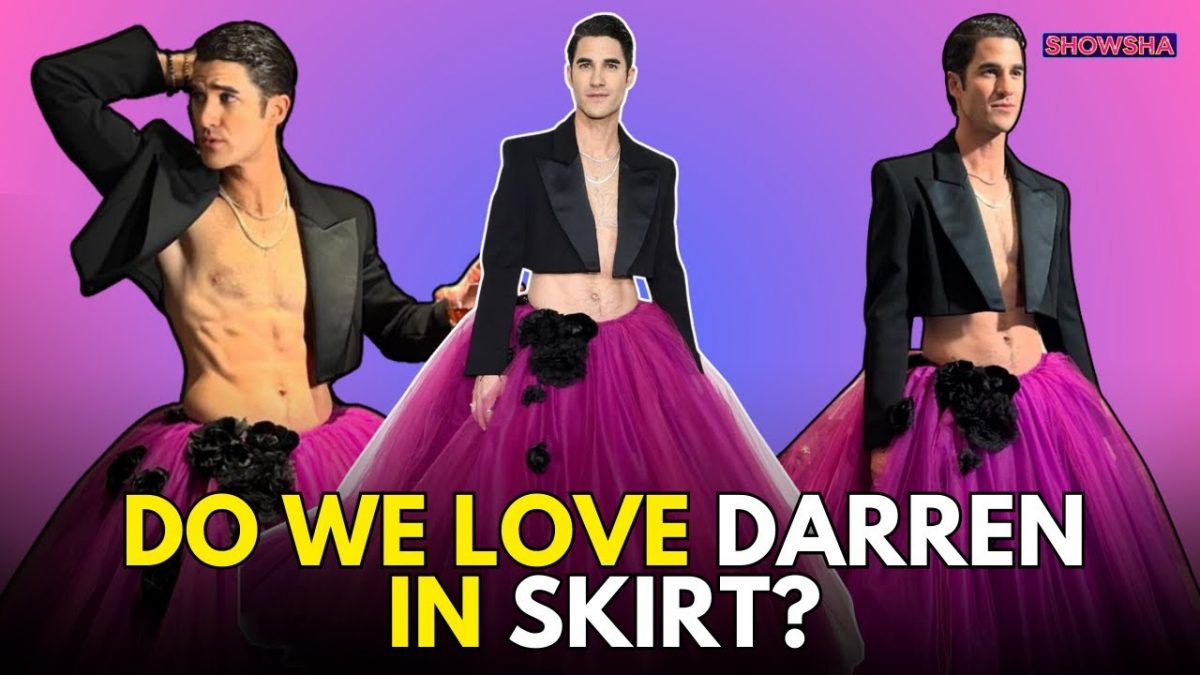 'Glee' Alum Darren Criss' Cropped Tuxedo Jacket & Poofy Princess Skirt ...