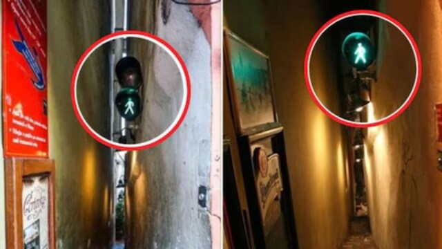Video Of World's 'Narrowest Road' With A Traffic Signal Viral | Viral ...