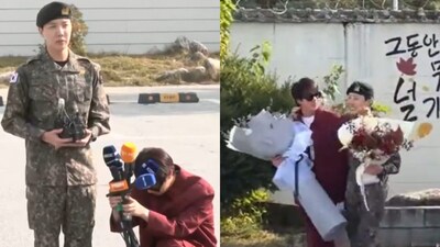 BTS' J-Hope Discharged From Military; Jin Goes Down on One Knee For Him ...