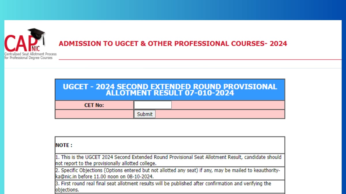 KCET Counselling 2024: Second Extended Round Seat Allotment Results Out ...