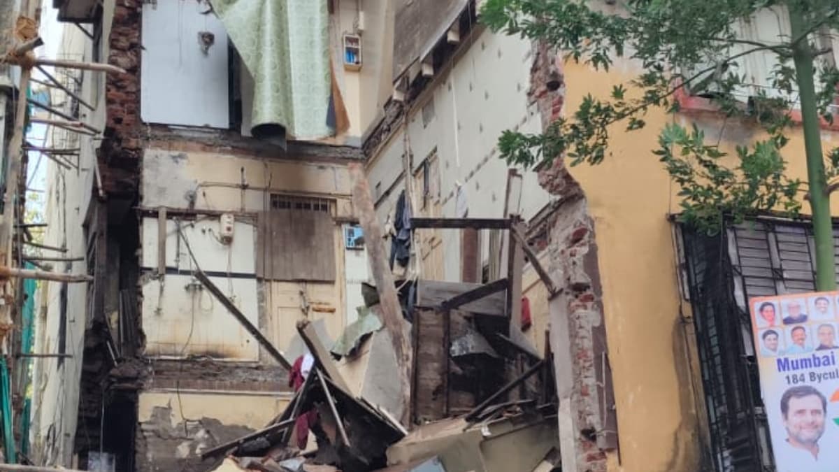 Portion of MHADA-owned Building Collapses in Central Mumbai; None ...