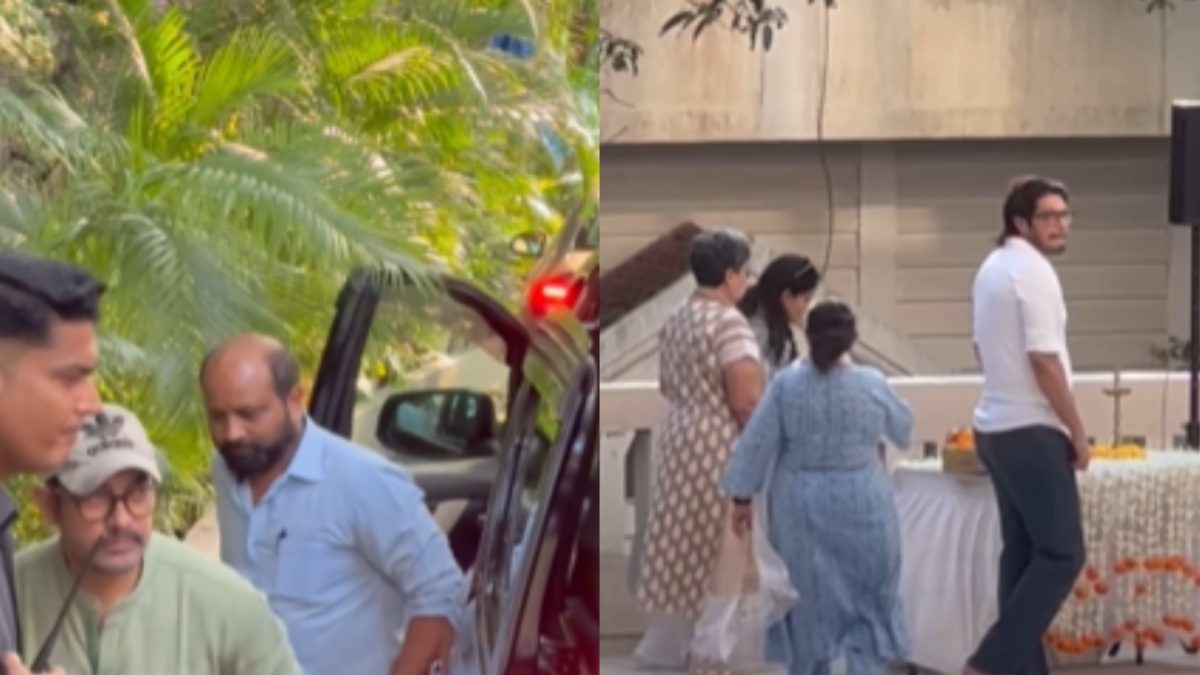 Aamir Khan And Junaid Khan Arrive At The Prayer Meet Of Reena Dutta's ...