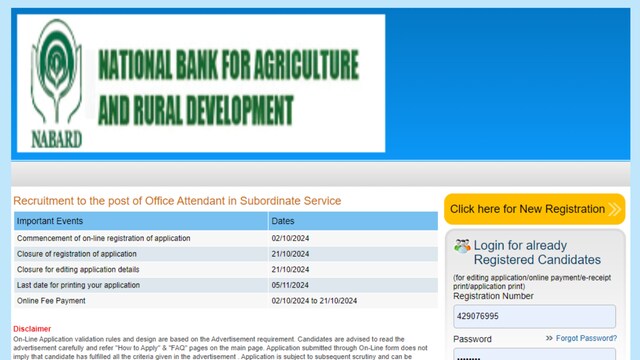NABARD Office Attendant Recruitment 2024: Registration Starts For 108 ...