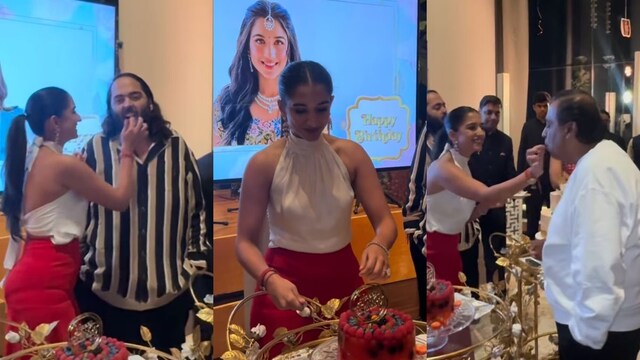 Radhika Merchant Feeds Cake to Anant, Mukesh Ambani at Her Birthday ...