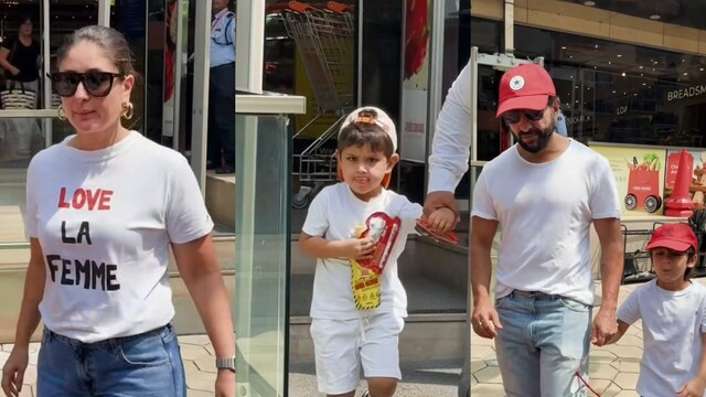 Kareena Kapoor, Saif Ali Khan, Taimur Step Out in Style; Jeh Steals 'No Pics' Message To ...