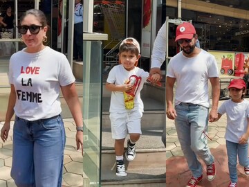 Kareena Kapoor, Saif Ali Khan, Taimur Step Out in Style; Jeh Steals 'No Pics' Message To ...