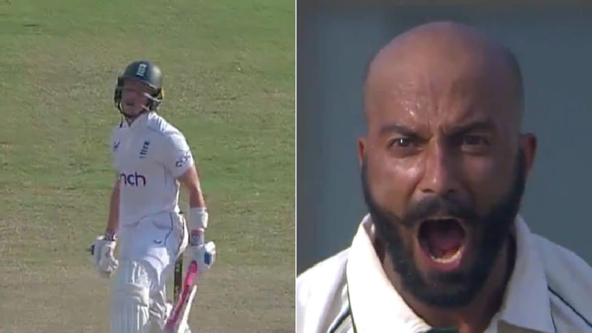 Sajid Khan's Jubilant Roar Echoes in Multan Stadium After Off-spinner Cleans Up Ollie Pope ...