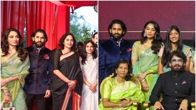 Naga Chaitanya Holds Sobhita Dhulipala Close As They Pose With Akkineni ...