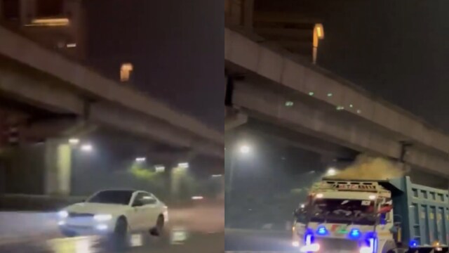 BMW, Trucks 'Fly' After Hitting Speed Breaker On Gurugram Road | Video ...