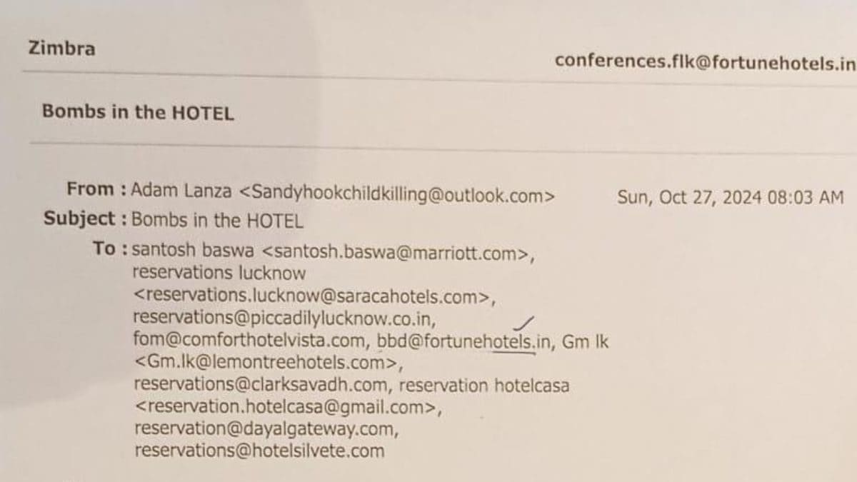 10 Lucknow Hotels Receive Bomb Threats Via Email, Rs 46 Lakh Ransom ...