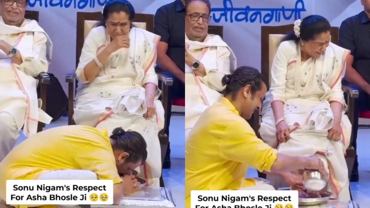 When Sonu Nigam Washed Asha Bhosle's Feet And Surprised Her By Kissing ...