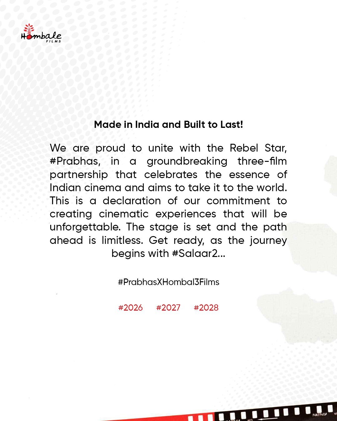 Prabhas Signs Three-Film Deal With Hombale Films, Salaar 2 To Kick Off ...