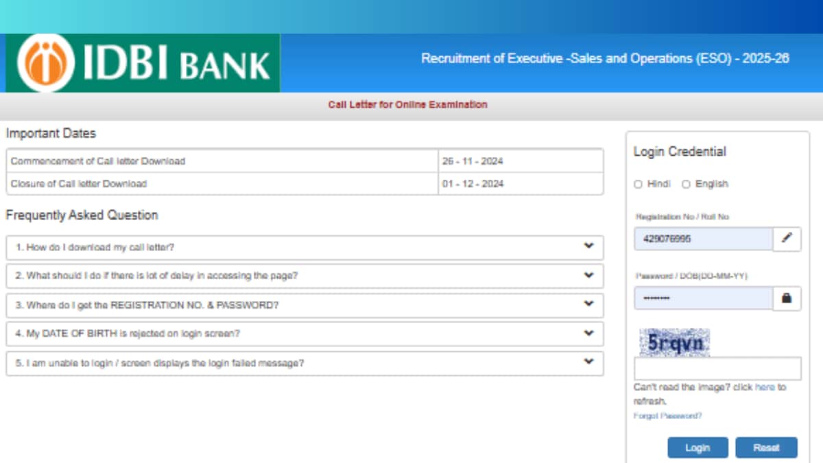 IDBI Bank ESO Admit Card 2024 Out At idbibank.in, Direct Link To ...