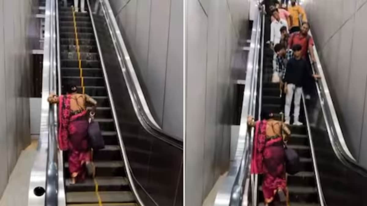 Watch: Woman Casually Attempts To Climb Up Downward-moving Escalator ...