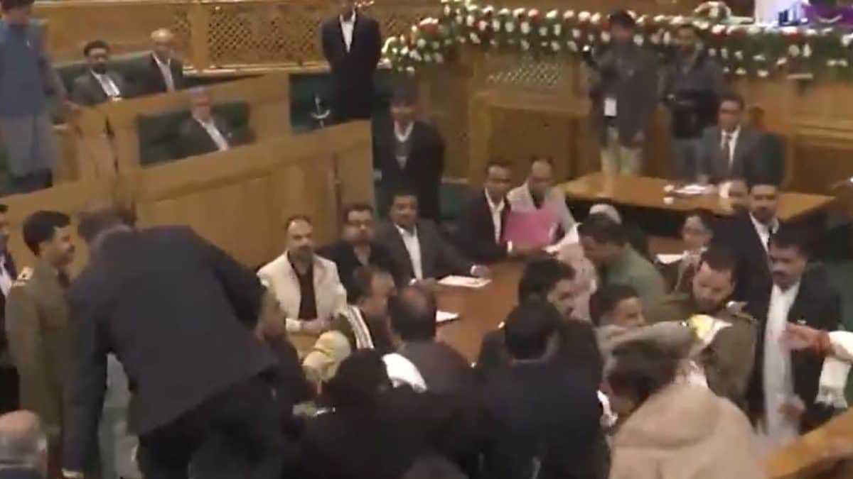 Major Scuffle In J&K Assembly After Engineer Rashid's Brother Waves ...