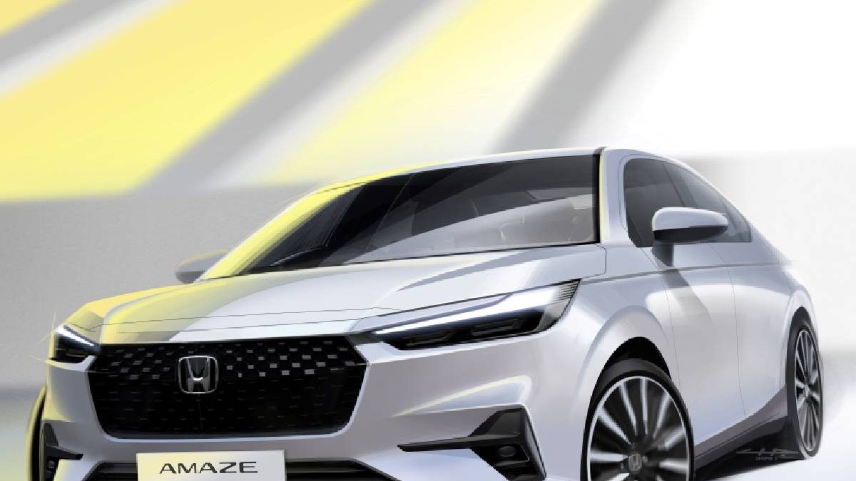 Honda Amaze 3rd-gen Official Sketch Revealed, Shows Multiple Updates ...