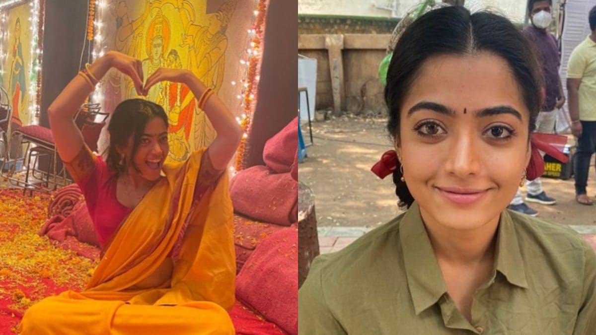 Rashmika Mandanna Turns Srivalli, Poses With Allu Arjun And 'Pushpa ...