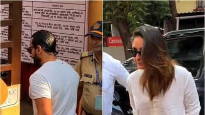 Kareena Kapoor, Saif Ali Khan Twin In White As They Arrive To Cast ...