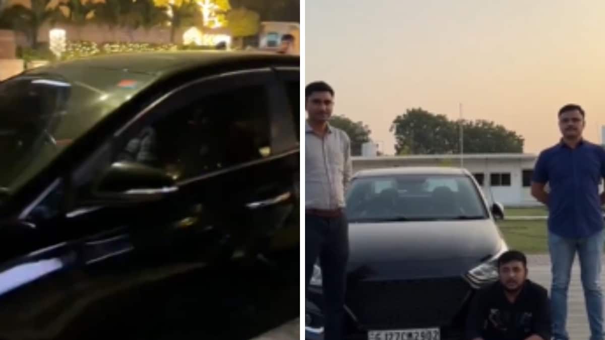 In Shocking Video, Man Driving Car Without Number Plate Tries To Run ...