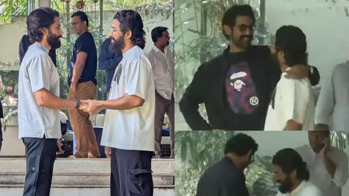 Naga Chaitanya, Rana Daggubati Hug Allu Arjun As He Returns Home From ...