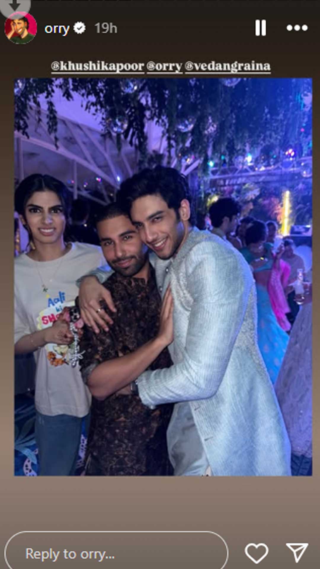 At Aaliyah Kashyap's Reception, Orry's Steals The Show With Khushi ...