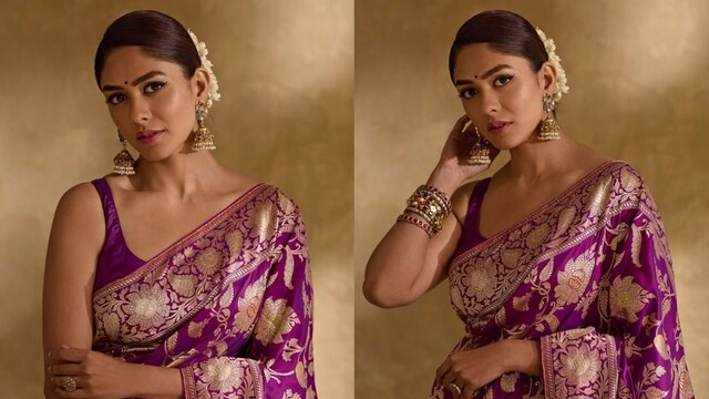 Mrunal Thakur Exudes Elegance In Traditional Purple Silk Saree; See Pics | Lifestyle News - News18