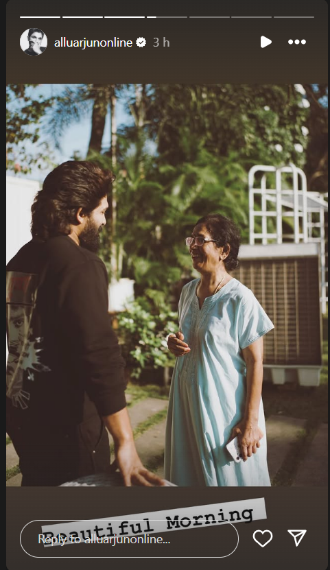 'Pushpa Raj' Allu Arjun Enjoys A Beautiful Morning With Mother | Movies ...