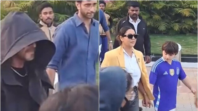 Shah Rukh Khan Lands In Jamnagar With Gauri Khan And Abram Khan To ...