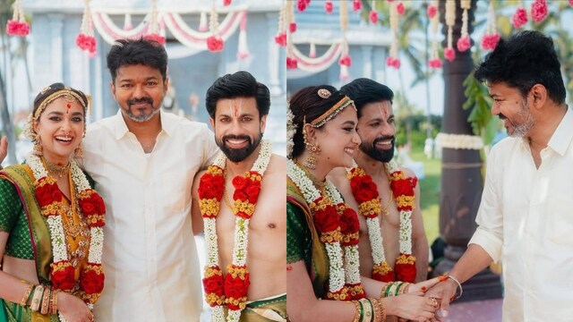 Thalapathy Vijay Blesses Keerthy Suresh At Her Dream Wedding; Actress ...