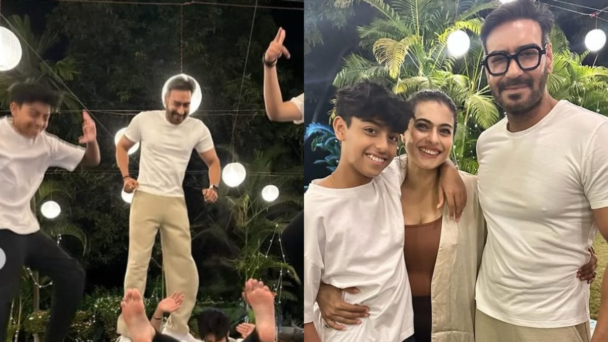 Ajay Devgn Enjoys Trampoline With Son Yug, Shares Photos As He ...