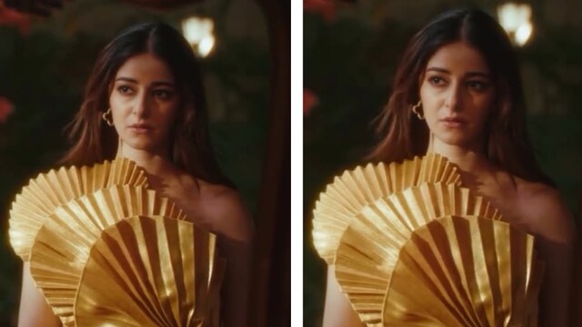 Ananya Panday Glams Up in a ₹32,900 Gold Mini Dress for A Besan Ad ...