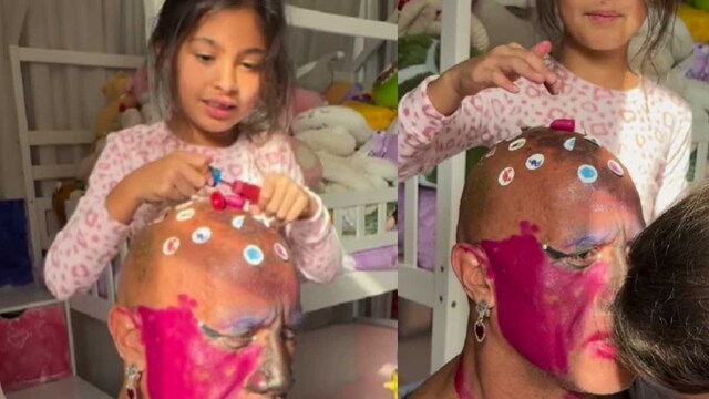 Dwayne Johnson’s Daughters Turn Him Into A Vibrant Masterpiece And He ...