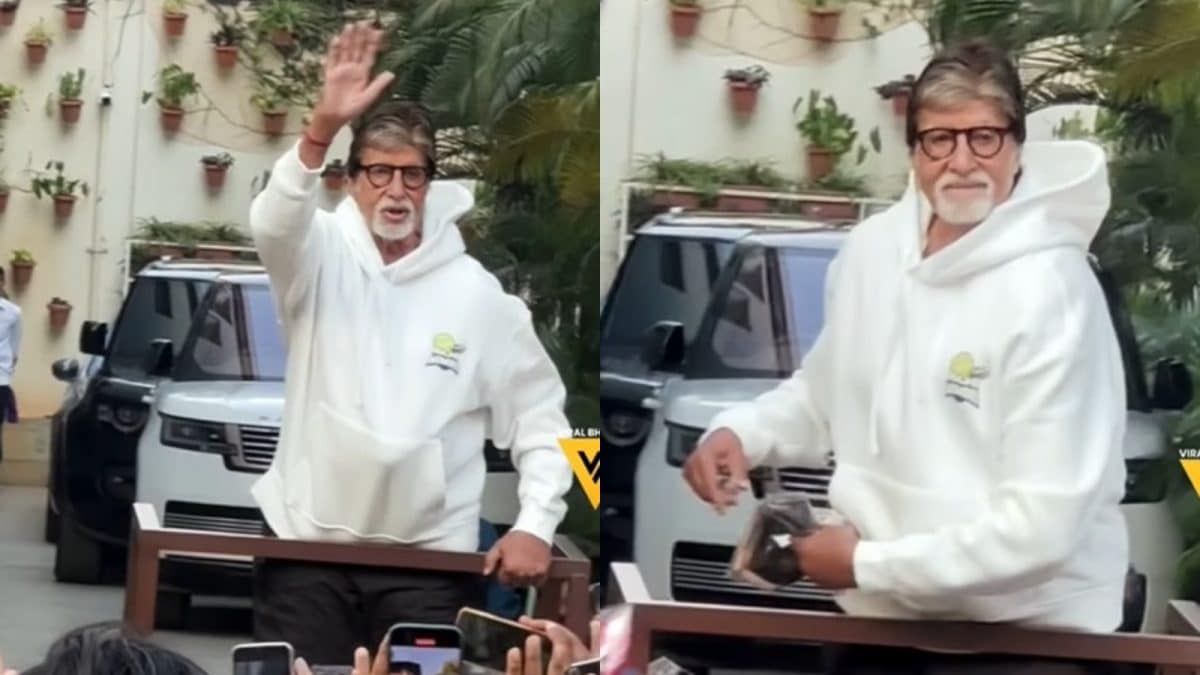 Amitabh Bachchan Throws T-shirts Into Crowd Of Fans Outside His ...
