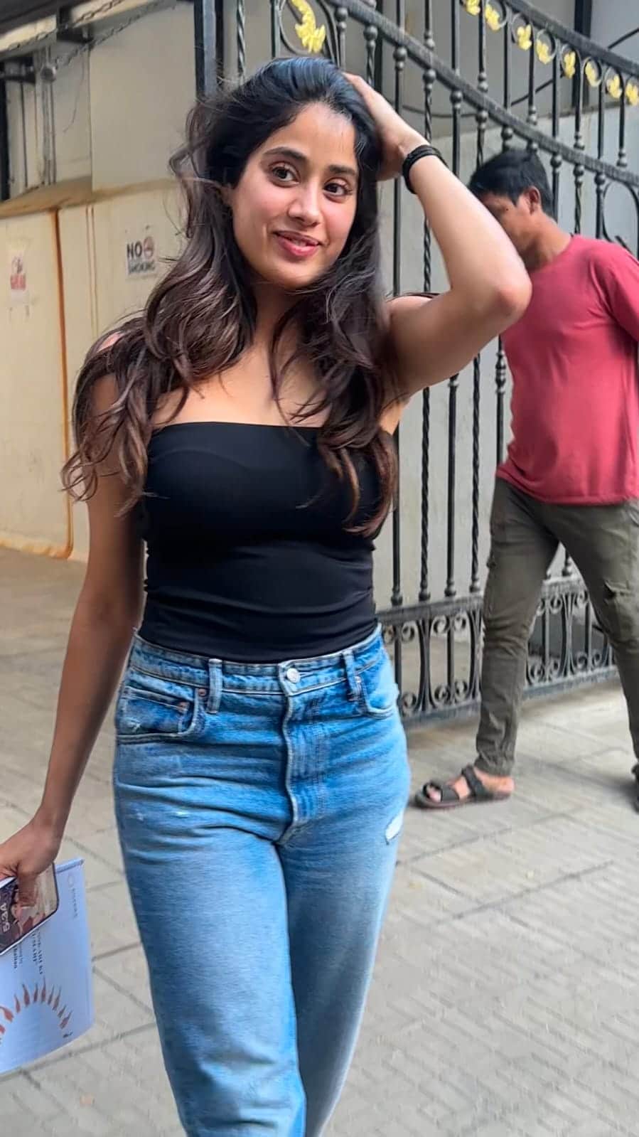 PICS: Janhvi Kapoor Nails Summer Style in Black Tank Top and Blue Denims