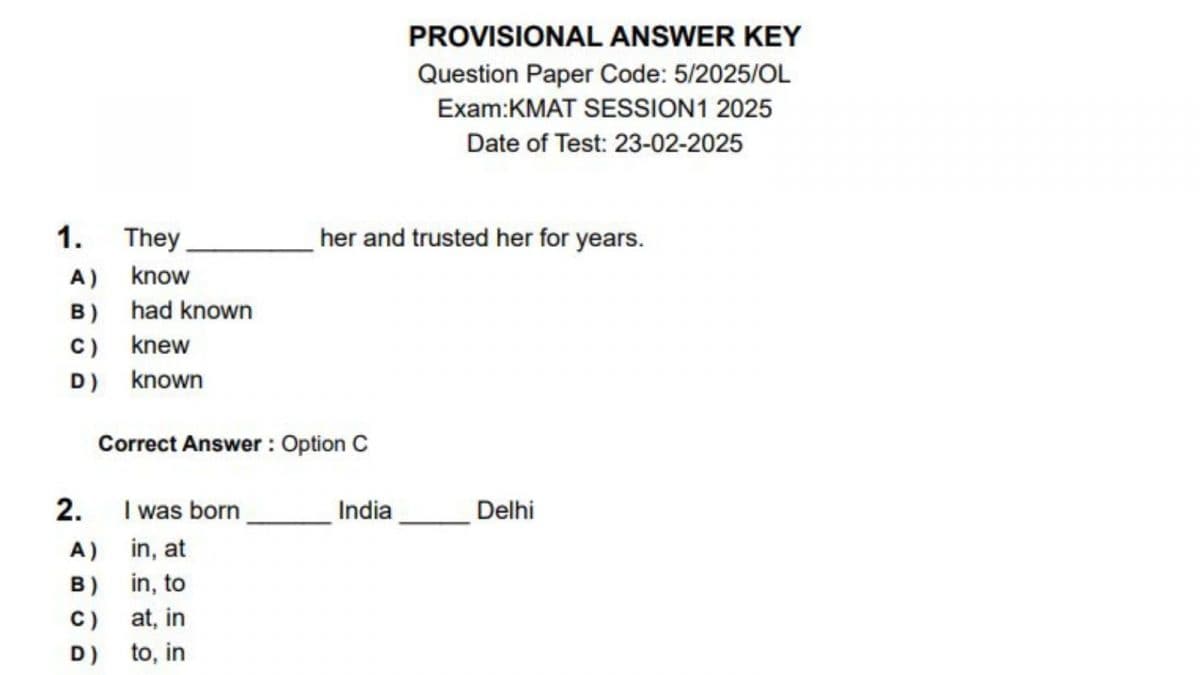 Kerala KMAT 2025 Provisional Answer Key Released, Steps To Raise ...