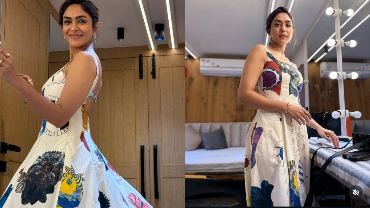 Mrunal Thakur Makes An Impression In A Bold Printed Midi Dress | See ...