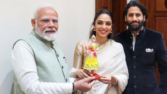 Sobhita Dhulipala And Naga Chaitanya Meet PM Modi, Present Book Honoring Akkineni Nageswara Rao ...